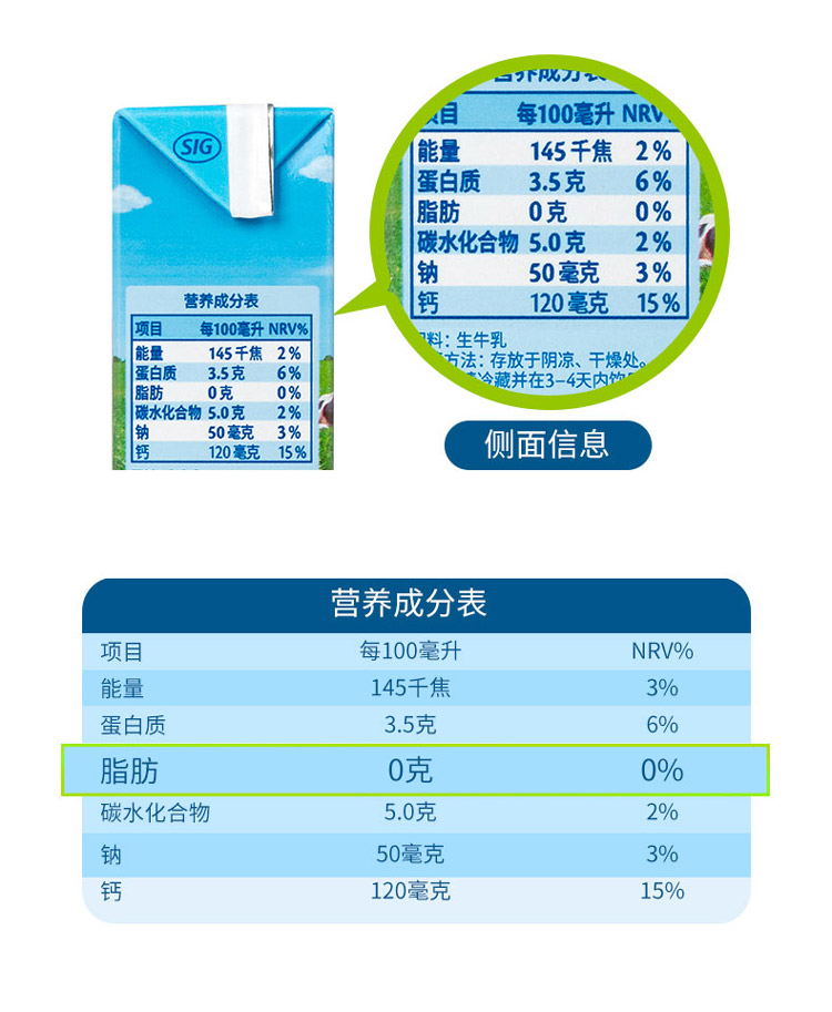 欧德堡 德国进口 超高温灭菌脱脂牛奶 200ml*24盒 -WKEA/上海维嘉